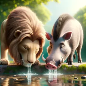 Aesop's Fables - The Lion and The Boar